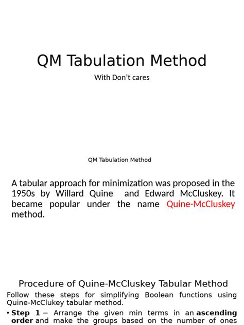 Tabulation Method Without Dontcare Pdf Theory Of Computation