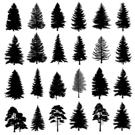Selction Of Forest Trees Sprite Sheet Simplified Spra Premium Ai Generated Vector