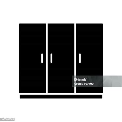 옷장 아이콘입니다 블랙 실루엣 정면도 벡터 간단한 평면 그래픽 그림입니다 흰색 배경에 격리된 개체입니다 격리 0명에 대한 스톡 벡터 아트 및 기타 이미지 Istock