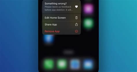 bitesized ux example requesting feedback when deleting app