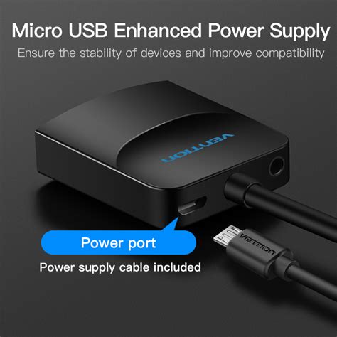 Vention Vga To Hdmi Converter With Female Micro Usb And Audio Port