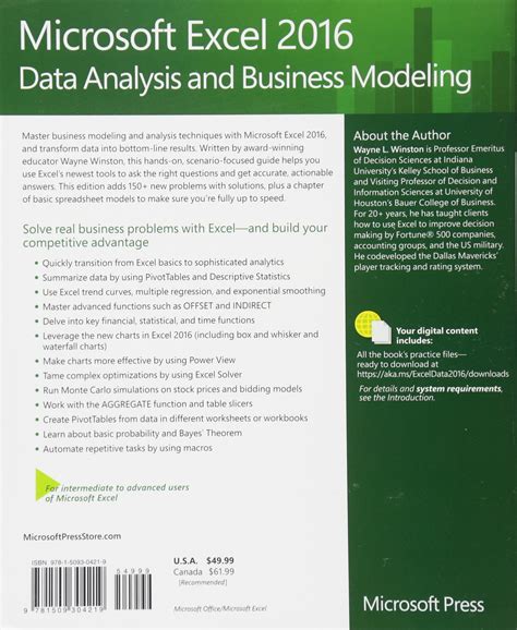 Microsoft Excel Data Analysis And Business Modeling