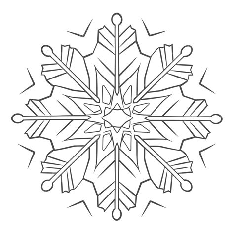 नि शुल्क प्रिंट करने योग्य शीतकालीन स्नोफ्लेक रंग पेज स्केच ड्राइंग की रूपरेखा वेक्टर सरल