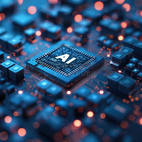 Artificial Intelligence Chip Concept AI Optimized Circuit Board Stock Illustration