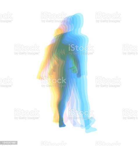 투명 중복 색상 실루엣 걷는 남자 애니메이션 프레임 인쇄 웹 사이트 포스터 플래카드 또는 벽지에 대한 벡터 일러스트레이션 인체에 대한 스톡 벡터 아트 및 기타 이미지