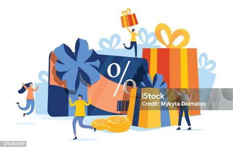 기프트카드 및 프로모션 전략 기프트 바우처 할인 쿠폰 및 상품권 개념 벡터 절연 개념 선물에 대한 스톡 벡터 아트 및 기타 이미지 선물 3차원 형태 개념 Istock