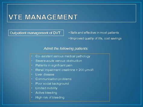 Vte In Malignancy And Palliative Care Setting Dr