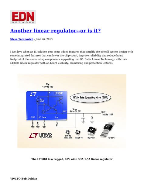 Another Linear Regulator Or Is It Pdf Computer Engineering Electrical Engineering