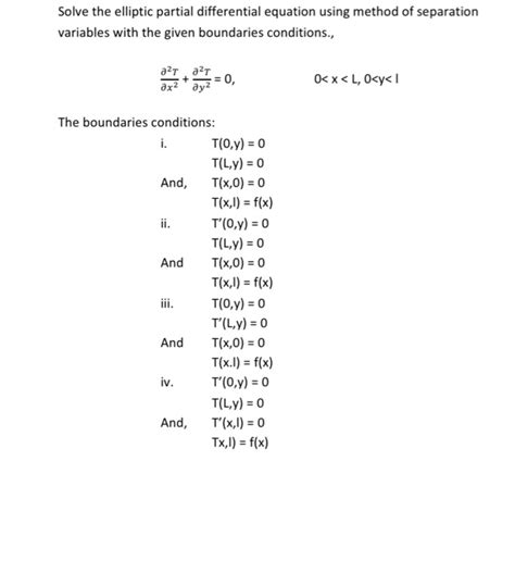 Solved Solve The Elliptic Partial Differential Equation