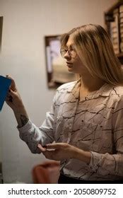 Beautiful Smart Blonde Nerd Girl Library Stock Photo Shutterstock