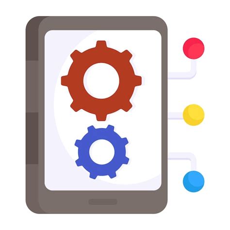 Premium Vector A Flat Design Icon Of Mobile Setting