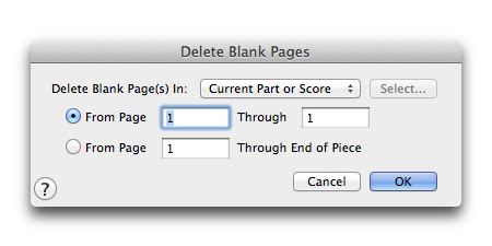 Delete Blank Pages Dialog Box