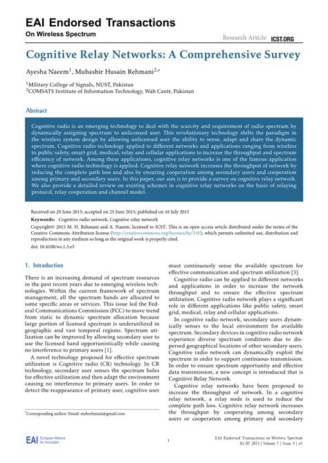 Pdf Cognitive Relay Networks A Comprehensive Survey