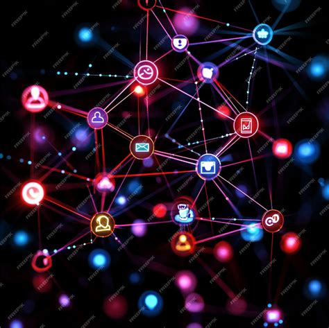 A Digital Illustration Of Social Media Icons Interconnected Symbolizing A Global Network