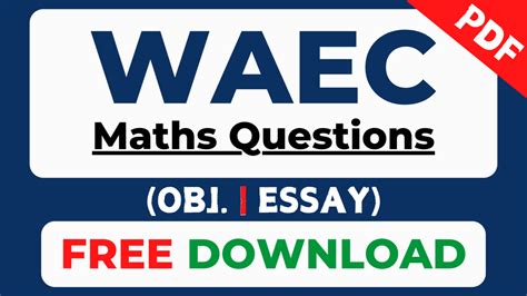 Free Waec Mathematics Past Questions Pdf For Gce Too