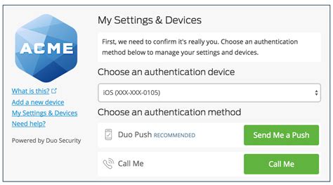 My Settings And Devices Guide To Two Factor Authentication · Duo Security