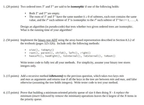 Solved 1 20 Points Two Ordered Trees T And I” Are Said