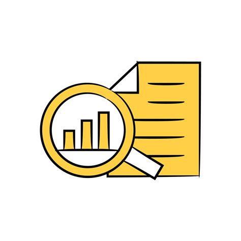 Data Analysis Magnifier And Graph Yellow Doodle Vector Illustration 5164858 Vector Art At Vecteezy