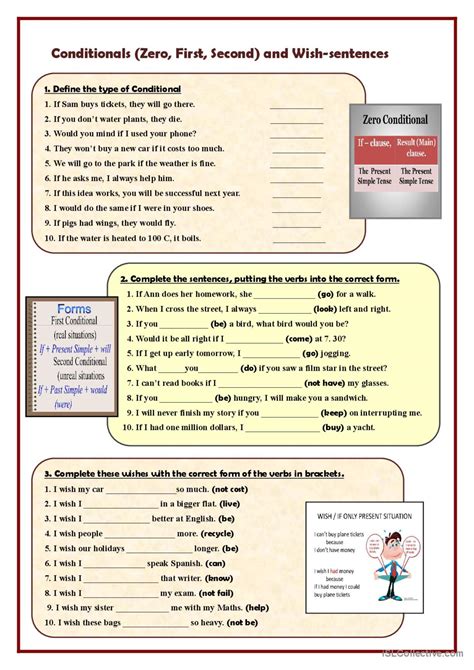 Conditional Zero First Second An English ESL Worksheets Pdf Doc