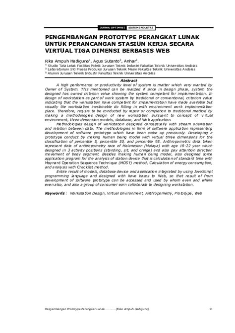 Doc Pengembangan Prototype Perangkat Lunak Untuk Perancangan Stasiun Kerja Secara Virtual Tiga