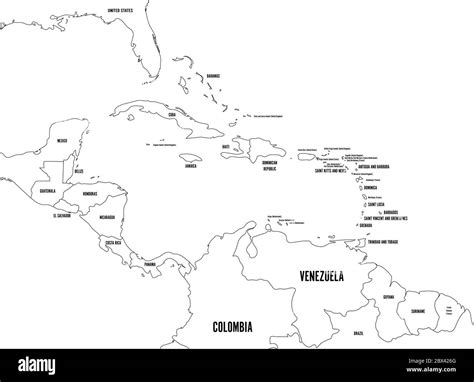 Carribean Outline Map Printable