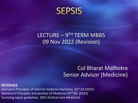 Sepsis Lecture Pptx