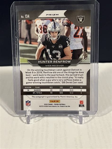2020 Panini Prizm Hunter Renfrow Auto Las Vegas Raiders No134 Ebay