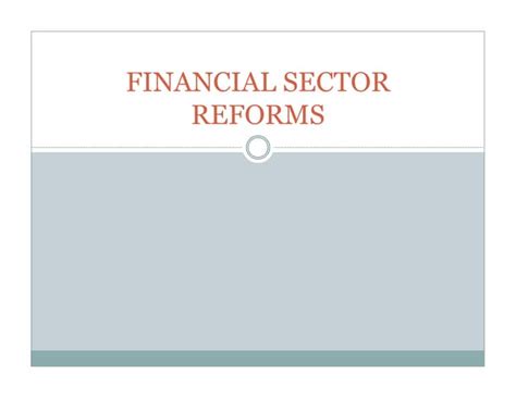 Financial Sector Reforms Pdf