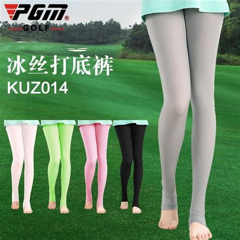 จัดส ่ งฟรี Pgm Golf เสื ้ อผ ้ าสุภาพสตรี Sun Protection กางเกงผ ้ าไหมน ้ ําแข ็ ง Leggings