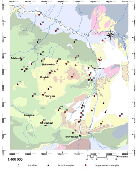 Location Of Hydrochemical And Isotopic Samples Download Scientific Diagram