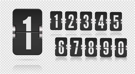 Premium Vector Set Of Flip Scoreboard Numbers With Reflections Floating On Different Heights