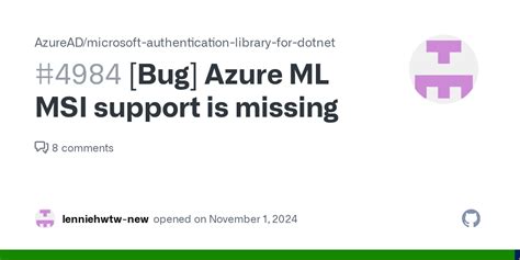 Bug Azure Ml Msi Support Is Missing · Issue 4984 · Azureadmicrosoft