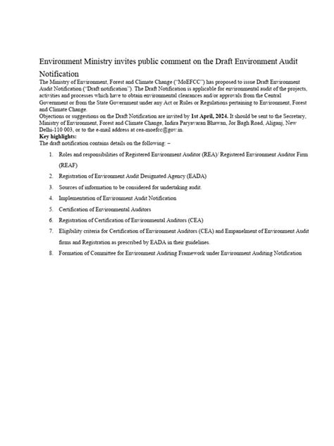 Environment Audit Notification Pdf Audit Crimes