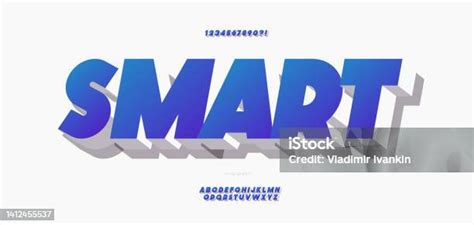 벡터 3d 굵은 스마트 글꼴 색상 스타일 3차원 형태에 대한 스톡 벡터 아트 및 기타 이미지 3차원 형태 검은색 그림자 Istock