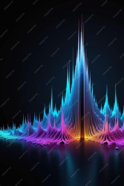 Premium Photo Colorful 3d Audio Spectrum Visualization Vertical Composition
