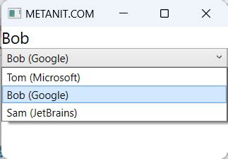 C Wpf Combobox