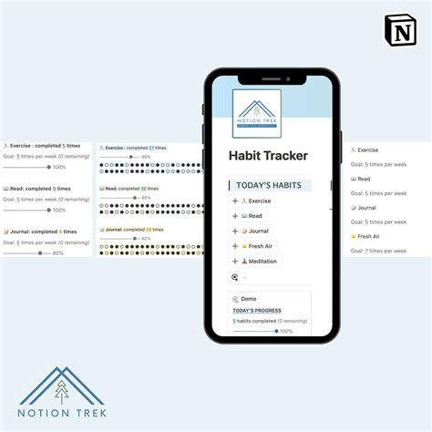 Habit Tracker Notion Template Daily Habit Tracker Notion Dashboard Etsy