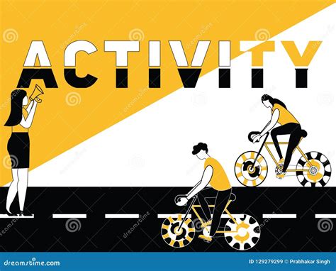 Creative Word Concept Activity And People Doing Multiple Activities Stock Illustration