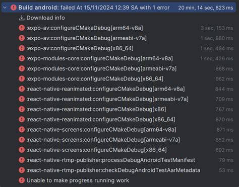 React Native Android Build Errror Cmake No Compatible Library Found Stack Overflow
