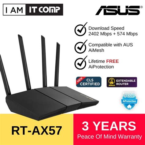 ASUS RT AX57 AX3000 Dual Band WiFi 6 Extendable Router Lazada