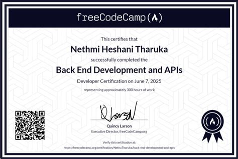 🎉 Im Proud To Announce That Ive Earned The Back End Development And