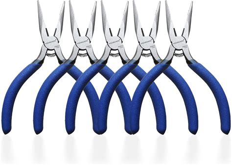 Mini Needle Nose Pliers 5 5 Pack Kaihaowin Small Long Nose Pliers With