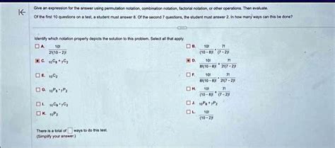 Give An Expression For The Answer Using Permutation Notation Combination Notation Factorial