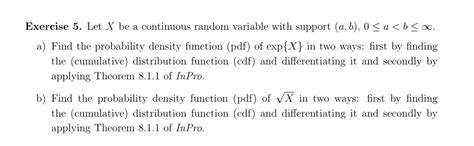 Solved Exercise 5 Let X Be A Continuous Random Variable