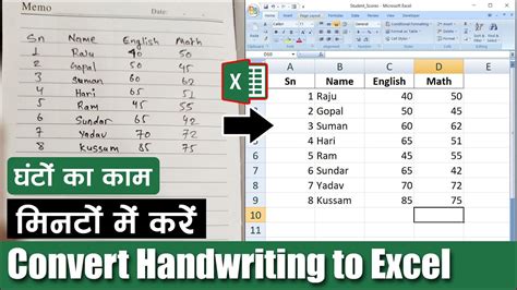 How To Convert Handwriting To Excel Automatically Handwriting Se Excel Me Kaise Convert Kare