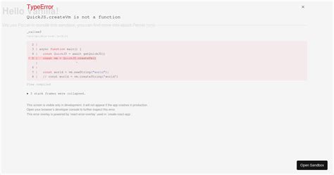 quickjs wasm test forked codesandbox
