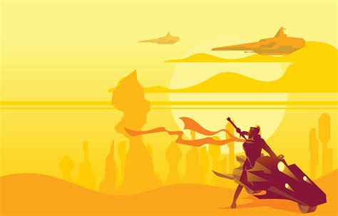 Woman With Space Motorcycle Background 20313644 Vector Art At Vecteezy