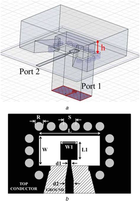 Waveguide‐to‐microstrip Transition A Simulation Model B Pattern On Download Scientific