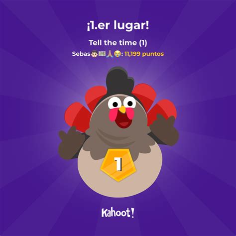 ¡hola Acabo De Ganar El Kahoot “tell The Time 1” 🎉 Juega Y Crea