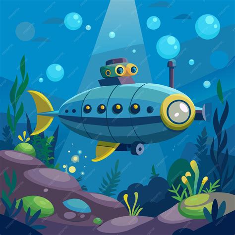 수중 드론 터 그래픽 일러스트레이션 Eps 소스 파일 형식 손실없는 스케일링 아이콘 디자인 프리미엄 벡터